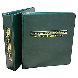Mystic's 3-Volume American Heirloom Stamp Album with 200 Free U.S. Stamps and 1,000 Hinges