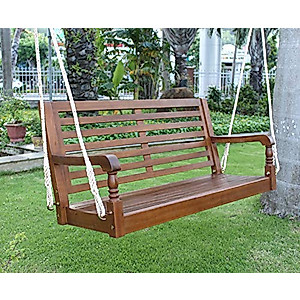 northbeam SWG0120210010 Nantucket Porch Swing, Acacia, Natural, 20.28″d x 46.46″w x 22.24″h