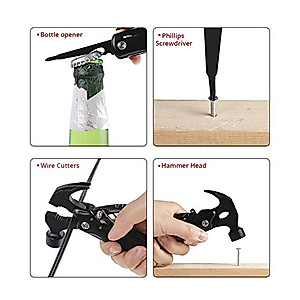 Multitool Hammer 12 in 1 Survival Multi Tool Camping Accessories, Stocking Stuffers for Men, Dad, Husband, Boyfriend, Cool Gadgets Christmas Gifts for Handyman, Carpenter, Craftsman