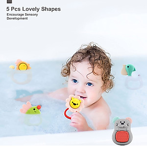 Yiosion Baby Rattle Sets Teether Rattles Toys Babies Grab Shaker and Spin Teething Rattle Toy Early Educational Toys Gifts Set for 3, 6, 9, 12 Month Newborn Baby Infant