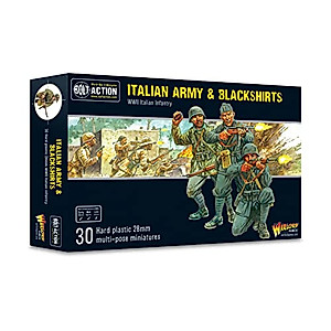 Warlord Bolt Action Italian Army & Blackshirts 1:56 WWII Military Table Top Wargaming Plastic Model Kit Figures 402015801