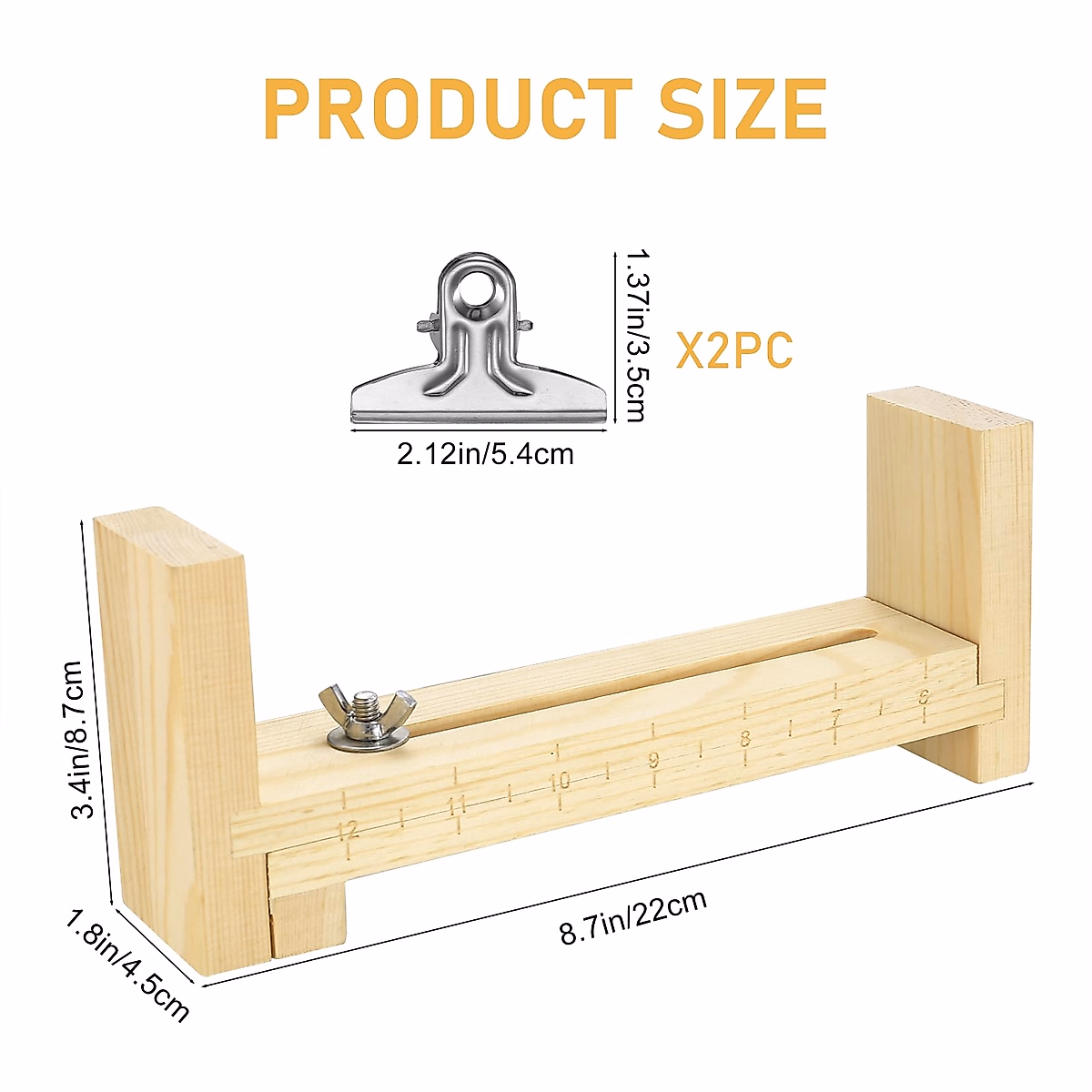 JOCAHULFX Wood Bracelet Maker Kit - U Shape Clear Scale Bracelet Jig with 2 Clamp, Paracord Jig DIY Hand Knitting Tool, Free Size Length