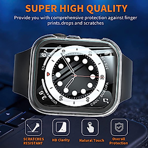 LK 2 Pack Hard PC Case with Tempered Glass Screen Protector Compatible for Apple Watch Series 6 SE 40mm, Ultra-Thin Overall Protective Cover for Apple Watch 6 SE 40mm (Clear)