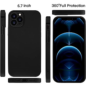 KPKHDI iPhone 13 Pro Max Case Compatible with iPhone 13 Pro Max Matte Silicone Stain Resistant Cover with Full Body Protection Anti-Scratch Shockproof Case 6.7 inch (Black)