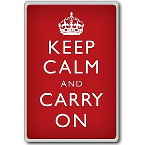 Keep Calm and Carry On - Motivational Quotes Fridge Magnet.