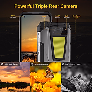 8849 Tank Rugged Smartphone, 22000mAh(66W) 22GB+256GB 4G Android Phone Unlocked with 1200LM Camping Light, IP68 Waterproof 6.81" Android 12 Rugged Cell Phone, 108MP Camera, Single Speaker/NFC/OTG