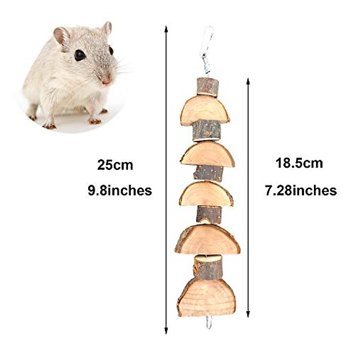 S-Mechanic Bunny Chew Toys Natural Apple Wood Small Animal Chew Toys for Rabbits Chinchilla Hamsters Guinea Pigs Gerbils (Pack 1)