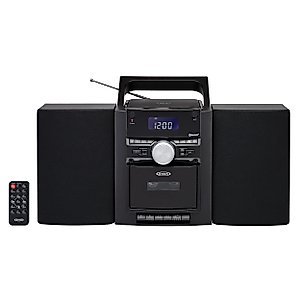 Jensen Modern 3-Piece Portable Stereo Bluetooth CD Music System with Cassette and Digital AM/FM Radio (Remote Included) (Platinum Silver)
