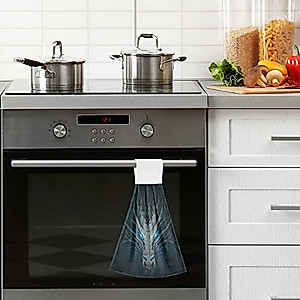 Alaza Dragon Firing Anime Hanging Kitchen Hand Towels with Loop Super Absorbent Hand Towels Machine Washable 2 Piece Sets