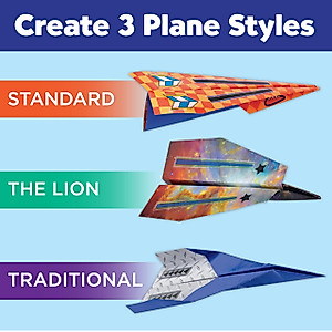 Creativity for Kids Paper Airplane Squadron - Create 20 Paper Airplanes, Crafts for Boys and Girls, Stocking Stuffers and Gift for Boys, Kids Activities for Ages 6-8+