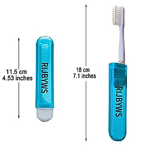 RIJBYWS 4PCS MINI Travel Toothbrushes, On Fhe Folding Toothbrushes [non-electric], Does Not Hurt The Gums,Suitable for Travel, Camping, School, Home (3.9 inches after folding)