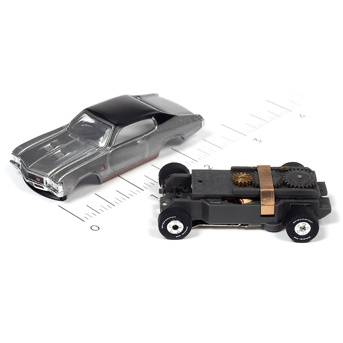 Auto World Thunderjet Cars N Coffee 1972 Buick GS (Silver) HO Scale Slot Car