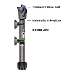 Aqueon Submersible Aquarium Fish Tank Heater For Up To 75 Gallon Aquariums, 200 Watts
