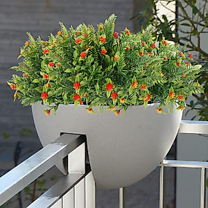 HO2NLE 12 Bundles Outdoors Artificial Flowers UV Resistant Shrubs Artificial Plants for Hanging Planter Window Box Front Porch Garden Home Farmhouse Garden Decoration