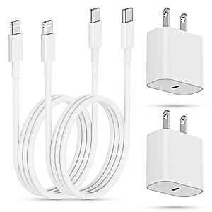 iPhone Charger Fast Charging Block,[Apple MFi Certified] Wall Charger Plug and 6ft USB C to Lightning Cable Cord, Type C Power Adapter Cube Brick Box for iPhone 14 Pro Max/14/13 Pro/12 Mini/12/11/iPad