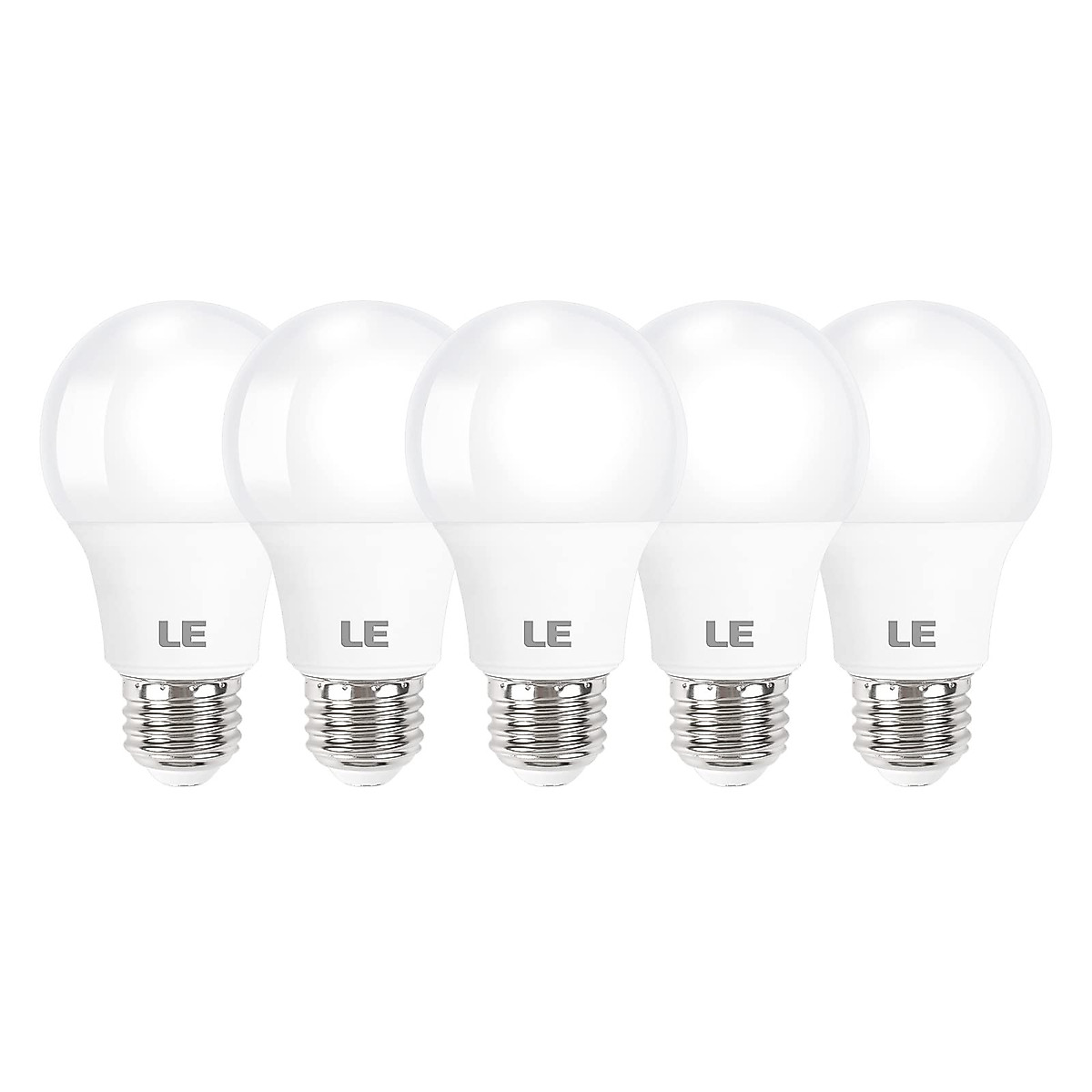 LE LED Light Bulbs 60 Watt Equivalent, 9W 800 Lumens Non-Dimmable, Daylight White 5000K, A19 E26 Standard Medium Base, 10000 Hour Lifetime 5 Count (Pack of 1)