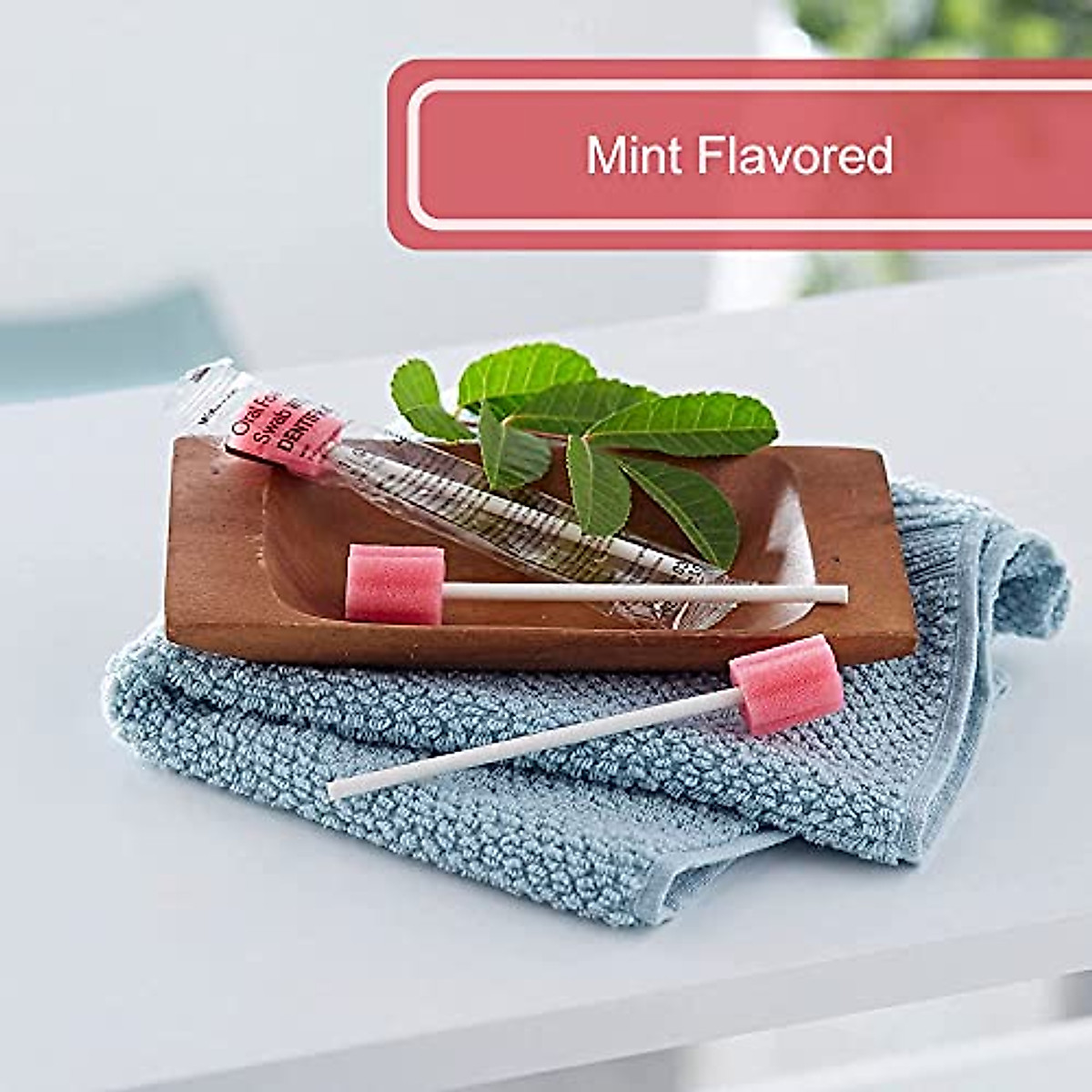 McKesson Oral Foam Swabs with Dentifrice, Gentle and Daily Oral Cleaning, Mint, 250 Count, 1 Pack