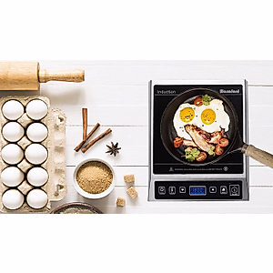 1800W Commercial Induction Cooktop Stainless Steel Burner Countertop Temp Settings from 140°F to 465°F 120V Stove Electric Burner NSF-Certified with LCD Screen and ANTI-SKIP Surpace