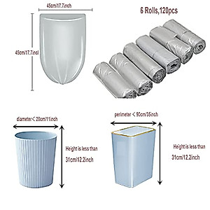 4 Gallon Bathroom Trash Bags ,6 Rolls 120pcs Small Trash Garbage Bags, Disposable Trash Bags for Office, Bathroom Wastebasket Waste Bin (Silver 120 Count)
