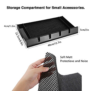 Barber Clipper Tray, Salon Anti-slip Clippers Organizer,Razor Case with 4 Notches Professional Hair Trimmer Holder Hairdresser Stylists Barber Tools Box (Black)