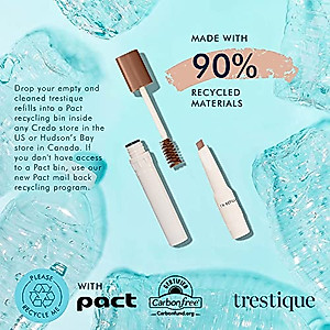 trestique Brow Pencil And Gel, Refillable Eye Brow Pencil With Built-In Brow Gel, Clean Beauty Eyebrow Pencil And Brow Gel, Sustainable 2-In-1 Brow Pencil And Brow Gel