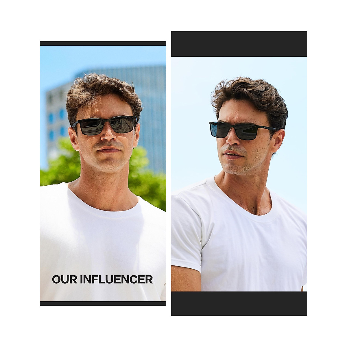 BIRCEN Mens Sunglasses Polarized UV Protection: Classic Shades for Men Driving Fishing with Al-Mg Metal Frame