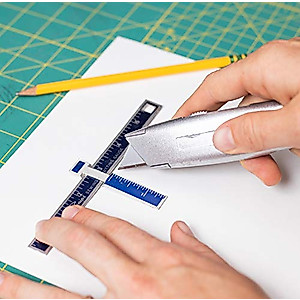 Internet's Best Classic Utility Knife - Set of 20 - Retractable Razor Knife Set - Extra Blade Refills - Box Cutter Locking Razor Knife - Full Metal Body - Silver