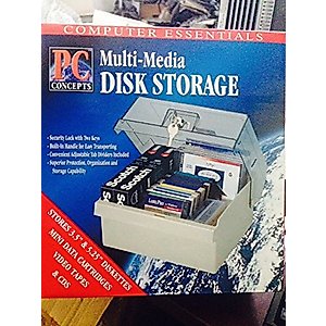 MultiMedia Disk Storage Box Data Case Holder - Stores up to 100 Disks! - Holds 5.25" , 3.5" , Mini Data Cartridges , Video Tapes, and CDs
