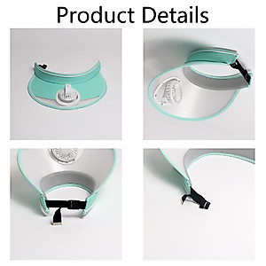 Sun Visors Hat with Fan, Rechargeable Hat with Fan Built in, Fan Hats for Women Kids with 3 Gear Wind Speed (as1, Alpha, one_Size, Black)