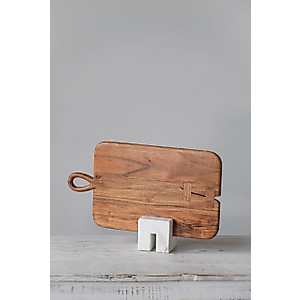 Creative Co-Op Contemporary Marble Cookbook Stand Décor, White