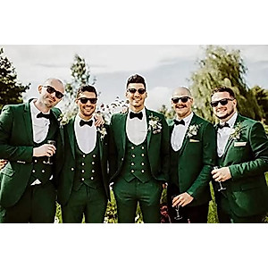 Wangyue Royal Blue Suits for Men Prom Mens 3 Piece Suit Slim Fit Business Formal Suits for Men Double Breasted Suits 40 M