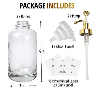 Vigel Coffee Syrup Dispenser Set - Glass Coffee Syrup Bottles with Pump, Silicone Funnel, Preprinted & Blank Labels - Versatile Syrup Dispenser for Coffee - Holiday Gift - Coffee Accessories for Home