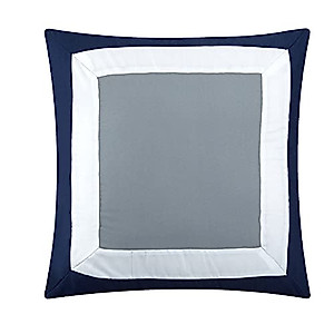 Chic Home 10-Piece Bed in a Bag Comforter Set, Brushed Microfiber,Shams, Decorative Pillows and Sheet Set Included, Queen, Navy