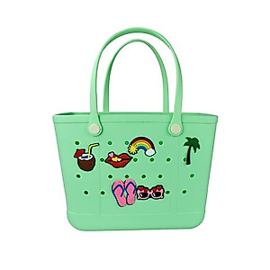 angilifan 6PCS Rubber Beach Bag Charm Accessories,Compatible with Bogg Pack Holes,Beach Bag Personalized Fashion Accessories (Package 2)