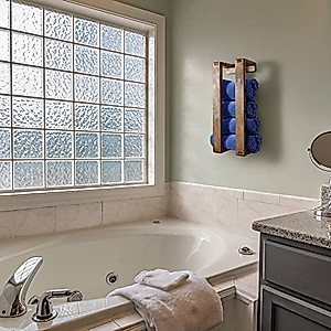 Crafted Home Goods Wall Mounted Towel Rack Towel Storage or Blanket Rack, 23" Mango Wood Towel Shelf for Bathroom - Towel Storage for Small Bathroom, Blanket Wall Rack or Rolled Towel Blanket Shelf