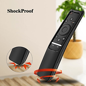 Fintie Protective Case Compatible Samsung Smart TV Remote Controller BN59 Series, CaseBot Light Weight Kids-Friendly Anti Slip Shock Proof Silicone Cover, Black