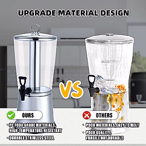 Cold and Hot Beverage Dispenser With Ice Container, 2.2 Gallon Stainless Steel Drink Dispensers Machine with Stand and Spigot for Hot Tea & Coffee, Cold Milk, Water, Juice, Beer