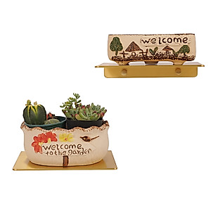 Veefos Small Gold Floating Shelves for Wall Decor 7.7 Inch, 2 Sets Bathroom Shelves Organizer Wall Mount, Sturdy Metal Wall Shelf for Plants Cell Phone Speakers Cameras Living Room Office