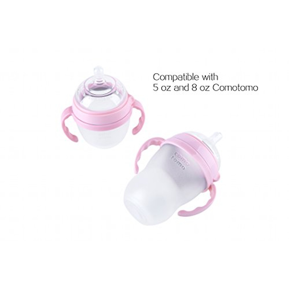 Compatible Bottle Handle for Comotomo, (Pack of 3, Pink)