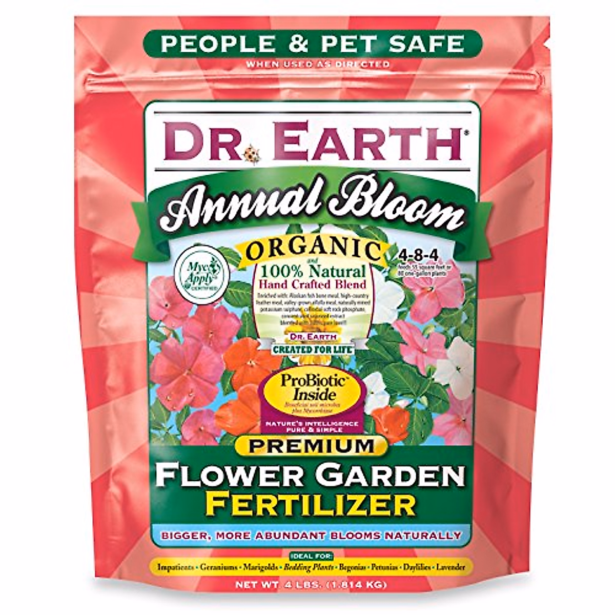 Dr. Earth 705P Organic 6 Flower Garden Fertilizer in Poly Bag, 4-Pound
