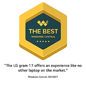 LG Gram 17Z90P Laptop 17" IPS Ultra-Lightweight, (2560 x 1600), Intel Evo 11th gen Core i7, 16GB RAM, 2TB SSD, Upgradeable Windows 10 Home, Alexa Built-in, 2X USB-C, HDMI, USB-A - Silver