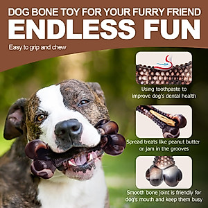 Anoodi 2 Pack Dog Chew Toys for Aggressive Chewers, Nylon Indestructible Large Dog Toys for Small Medium Dogs, Durable Interactive Dog Bone Chew Toys to Keep Them Busy, Real Beef & Bacon Flavored