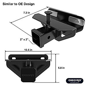 OEDRO 2" Rear Trailer Hitch Receiver Class 3 Towing Hitch & Cover Kit, Fits 2009-2018 Dodge Ram 1500/2003-2013 Ram 2500 3500/2019-2023 Ram 1500 Classic, Tow Combo (Hitch Cover Included)