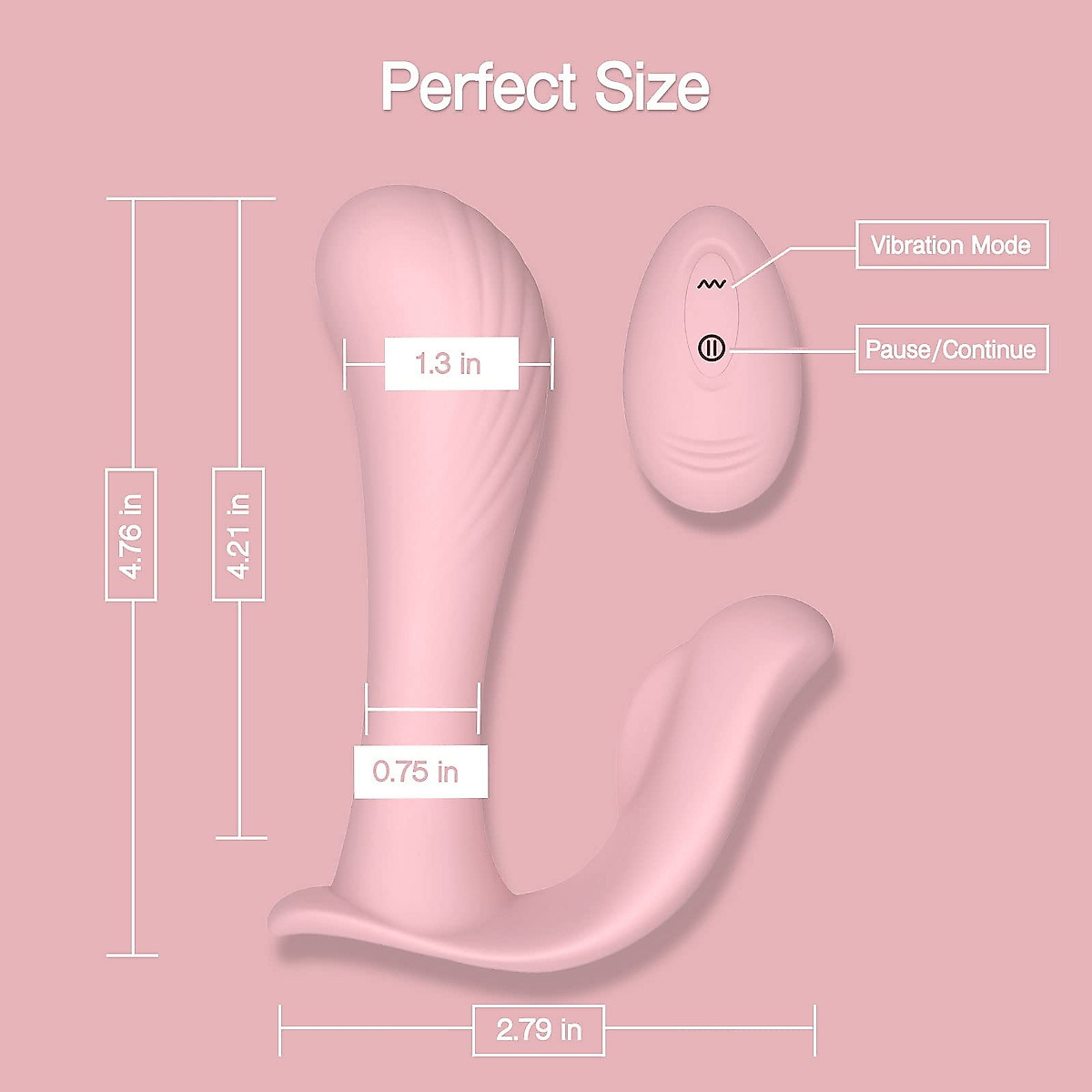 Tracy's Dog Wearable Panty Vibrator with Wireless Remote Control for G Spot Clitoral Stimulation, Butterfly Vibrators with 10 Vibrations, Vibrating Panties Adult Sex Toys for Women Couples Play, Pink