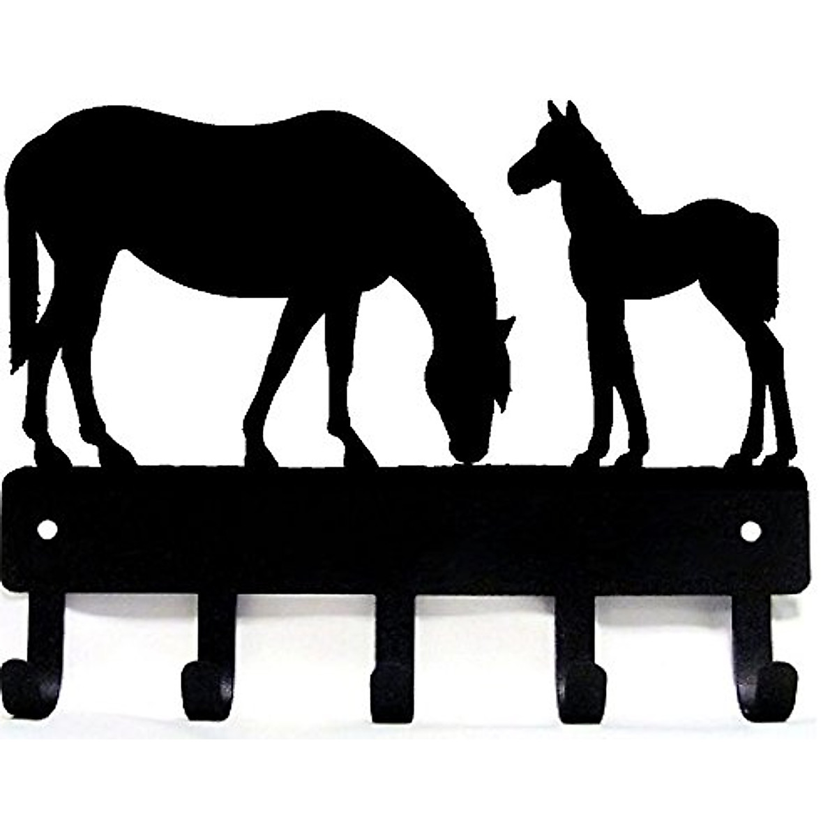 The Metal Peddler Horse and Foal Key Rack - Small 6 inch Wide - Made in USA