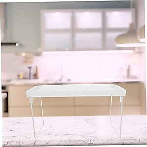 Garneck Multi-Functional Storage Holder White Pp Storage Stand Makeup Organizers Tabletop Storage Shelf