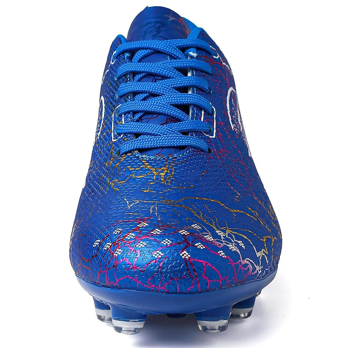 Beyondjuff Boys' Soccer Shoes Kids Firm Ground Soccer Cleats Girls Turf Shoes Outdoor Trainning Shoes Football Shoes Blue Big Kid 6US