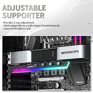 upHere 5V 3PIN Addressable RGB Graphics Card GPU Brace Support Video Card Sag Holder,Built-in 5V ARGB Strip,Adjustable Length and Height Support,G276ARGB