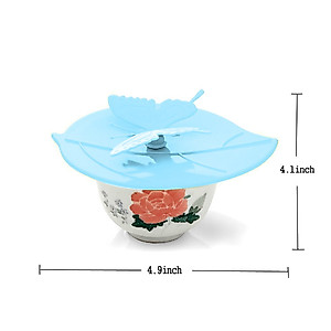 Food Grade Silicone Cup Lids, IPHOX Creative Butterfly Mug Cover [Set of 6] Anti-dust, Airtight Seal, Silicone Drink Cup Lids, Hot Cup Lids (Butterfly)