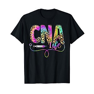 Leopard Tie Dye CNA Life Nurse Squad Nurse T-Shirt